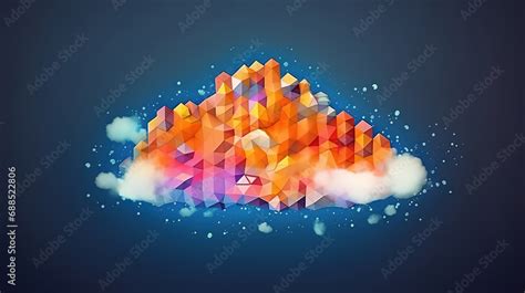 Server Room Cloud Storage Icon Datacenter And Database Concept Data