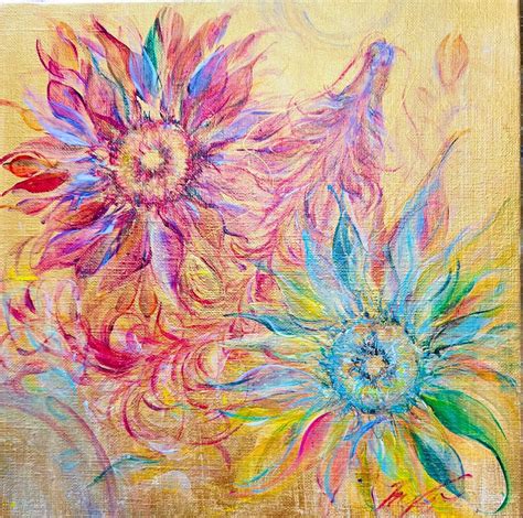 いのちの光の雫 音がする 波紋のように広がる幸福の宴 宴とともに向日葵開花 描きながら鳥肌が止まらず 気がついたら水の波紋から繋がっていました