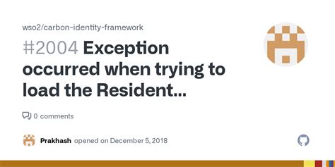 Exception Occurred When Trying To Load The Resident Identity Provider Issue Wso