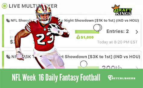 Daily Fantasy Football Draftkings Week 16 Free Picks And Analysis