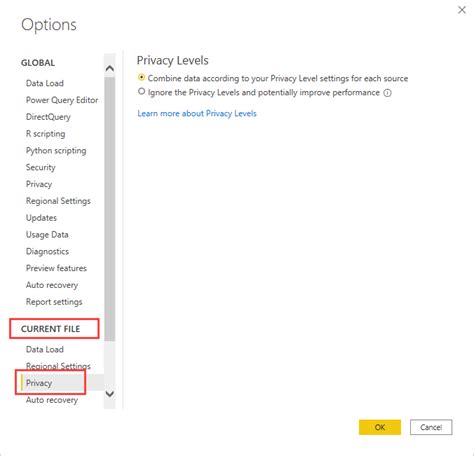 了解 Power BI Desktop 隱私權等級 Power BI Microsoft Learn