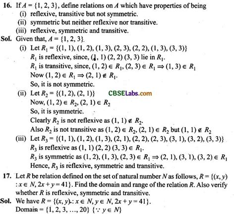 NCERT Exemplar Class Maths Chapter Relations And Functions Learn CBSE