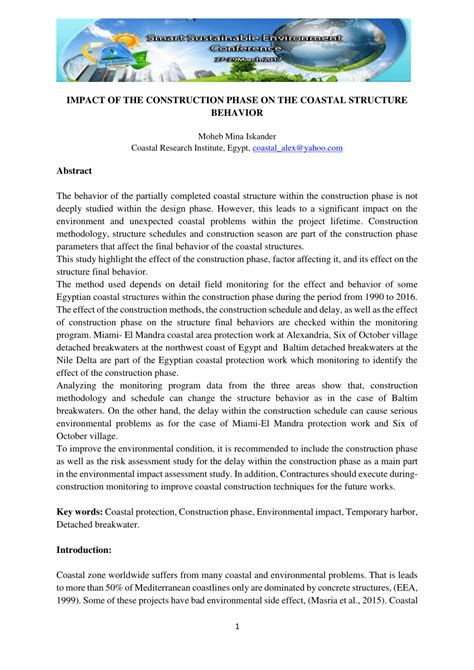 Pdf Impact Of The Construction Phase On The Coastal Structure Behavior