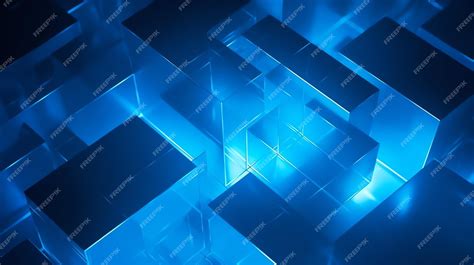 Premium Ai Image Blue Cubes On A Black Background