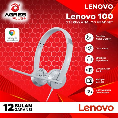 Jual Lenovo Headset Stereo Mikrofon Mic Video Call Agp Shopee Indonesia