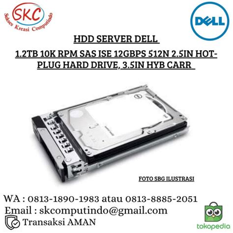 Jual Hdd Dell Tb K Rpm Sas Ise Gbps N In Hp In For R Jakarta Barat