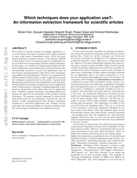 Which Techniques Does Your Application Use An Information Extraction