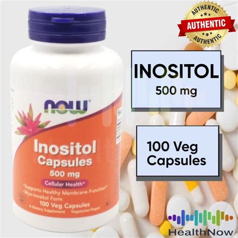 【ready Stock】 Now Foods Myo Inositol Inositol Capsules 500 Mg 100 Veg