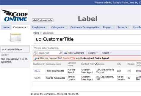 Code On Time Pages Appearance Footer