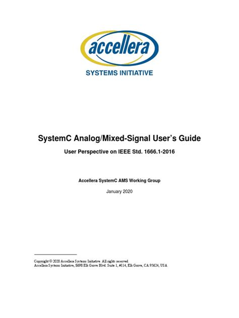 Accellera Systemc Ams Users Guide January 2020 Pdf Pdf Discrete