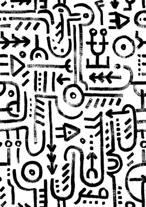 Premium Vector Seamless Pattern Of Abstract Black And White Hand