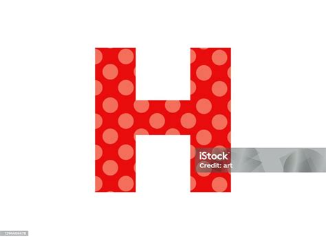 물방울 무늬로 만든 H 문자 빨간 글꼴 재미있는 귀여운 어린이 시대의 디자인 Lol 가리 아기 깜짝 스타일 용 생일 초대장 배너 등 은은한 벡터 일러스트레이션 귀여운에 대한