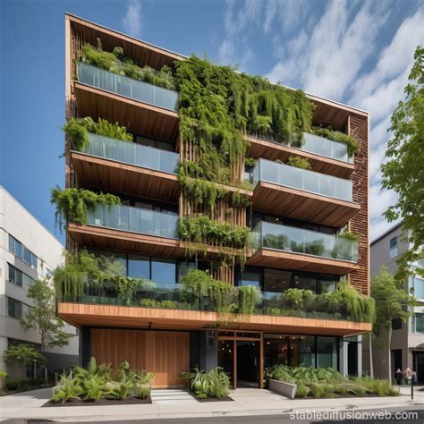 Modern Sustainable Apartment Building Stable Diffusion Online