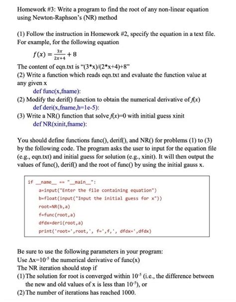 Solved Homework 3 Write A Program To Find The Root Of Any