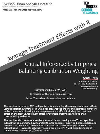 Estimating Average Treatment Effects With R Urban Analytics Institute