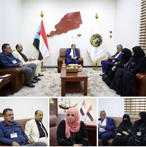 اللواء بن بريك يلتقي رئيس جهاز محو الأمية السابق ورئيسة الشبكة العربية