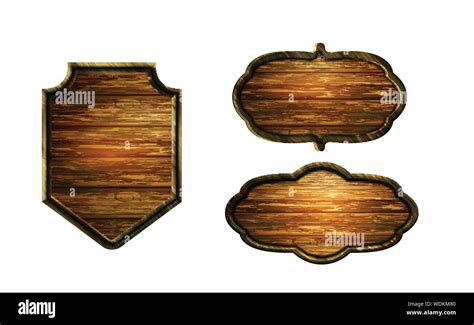 Vector Realistic Illustration Of Wooden Signboard Stock Vector Image