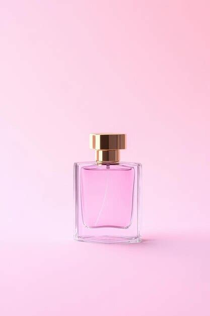 A Pink Perfume Bottle On A Pink Background Premium Ai Generated Image