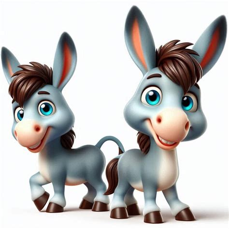 Two Donkeys Are Standing Next To Each Other Premium AI Generated Image