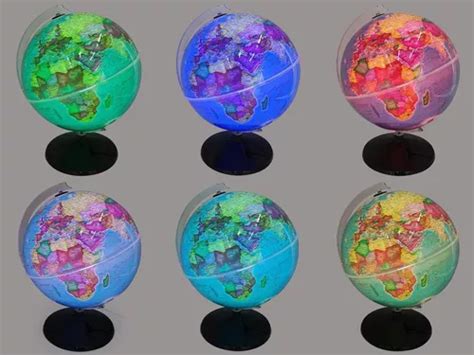 Kit Globo Terrestre 30cm Led Rgb Lupa Mapas Br Mundi E Atlas R 290 Em