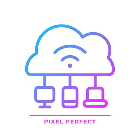 Cloud Based Iot Pixel Perfect Gradient Linear Vector Icon Internet Of