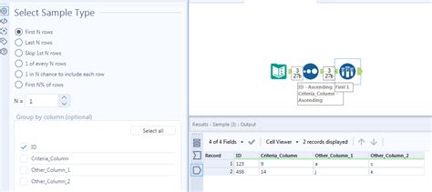 Solved Deduplicate Rows Group By One Column Keep Row Base Alteryx