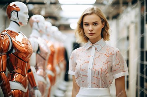 Premium Photo Robot Fashion Designer Collaborating With Local Artisans