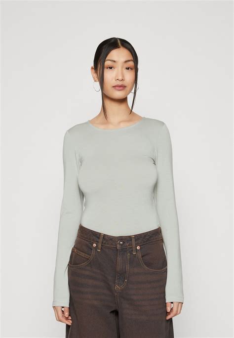 Gina Tricot Soft Touch Crew Neck Top S Dlouhým Rukávem Ironhnědá