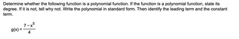 Solved Write The Polynomial In Standard Form Then Identify Chegg