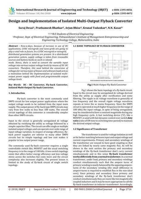 Irjet Design And Implementation Of Isolated Multi Output Flyback