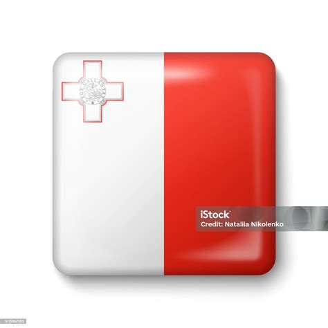 몰타 국기 사각형 광택 아이콘 0명에 대한 스톡 벡터 아트 및 기타 이미지 0명 3차원 형태 공단 Istock