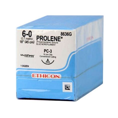 Prolene® Polypropylene Blue Monofilament Sutures 6 0 Pc 3 Precision