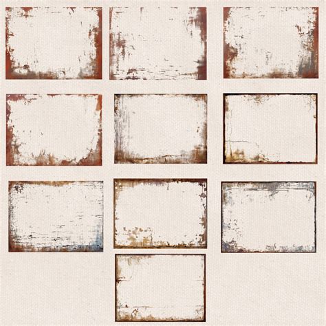 45 Grungy Patterns Red Rust Frame Overlay Industrial Textures Old