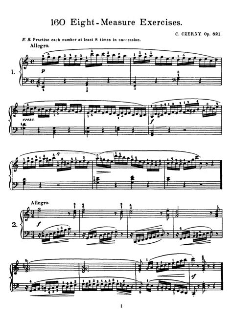 Eight Measure Exercises Op Czerny Op