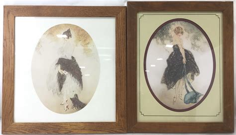 Lot Pair Louis Icart Female Lithographs