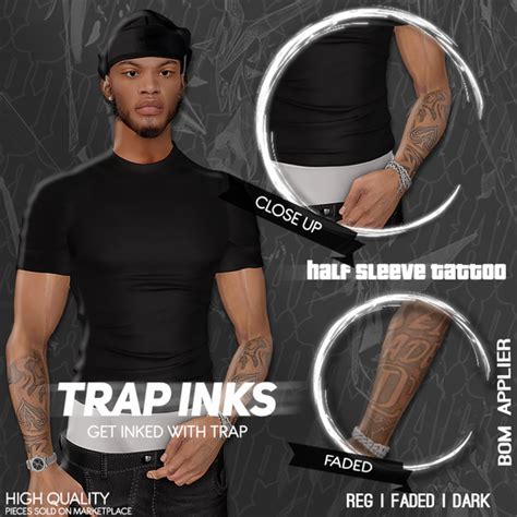 Second Life Marketplace Trap Inks Guardian Angel Half Sleeve