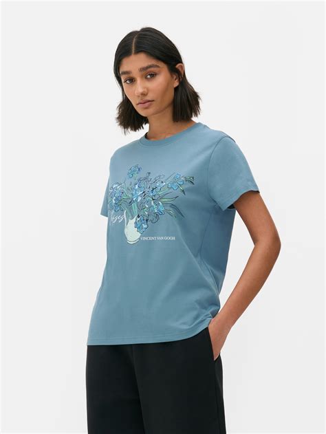 Camiseta De Los Lirios De Vincent Van Gogh Azul Mujer Primark