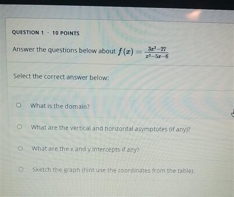 Solved QUESTION 1 10 POINTS Answer The Questions Below Chegg Com