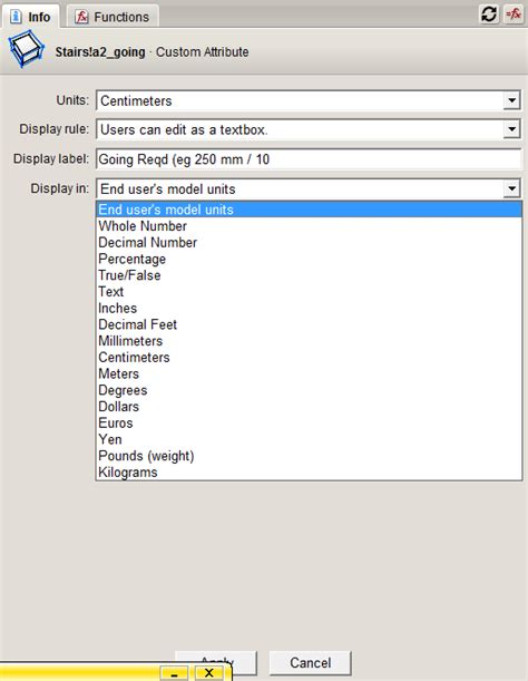 Dynamic Component Attribute Default Units Sketchucation