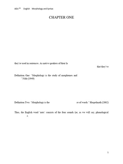 Aug 19 Morphology And Syntax 1 1 Pdf Word Morphology Linguistics