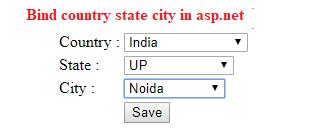 Easy Way How To Bind Country State City In Asp Net Using Sql Server Cascadingdropdown