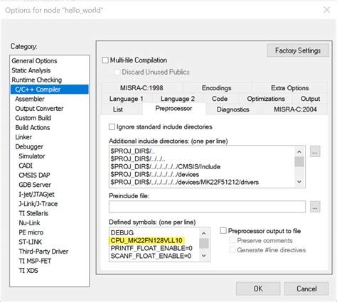 k22f iar fatal error[pe035] error directive no valid cpu defined