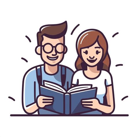 Premium Vector Reading Book Cartoon Vector