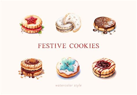 Premium Vector Festive Cookie Illustrations