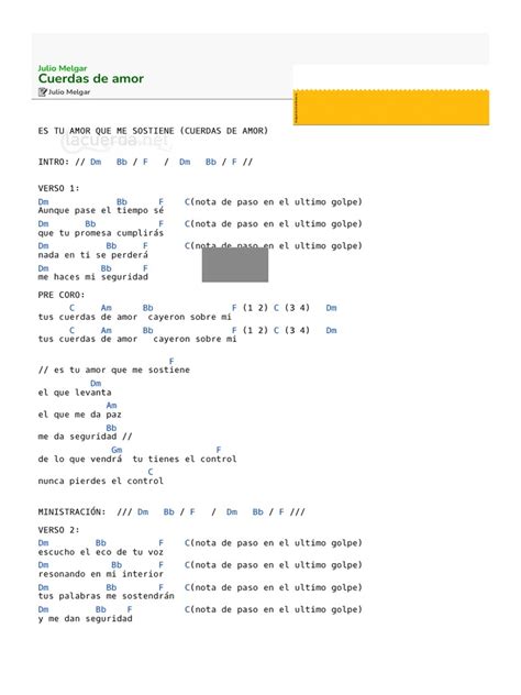 Cuerdas De Amor Julio Melgar Acordes Pdf