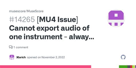 Mu4 Issue Cannot Export Audio Of One Instrument Always Full Score