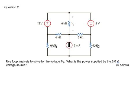 Solved Question 2 Use Loop Analysis To Solve For The Voltage Va What Is Course Hero