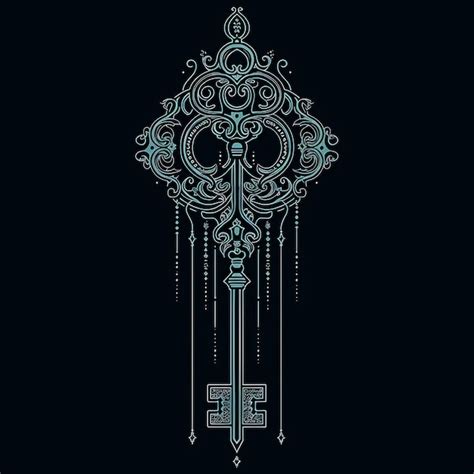 Premium Photo Design Interlocking Lines With Key And Lock Decorations