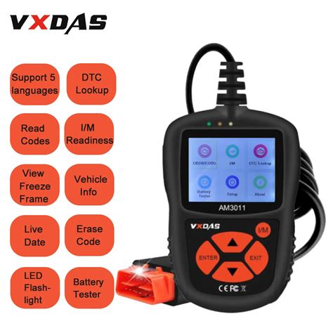 Vxdas Obd2 Scanner Can Am3011 Carauto Diagnostic Tool With Led Flashlightengine Fault Retrieve