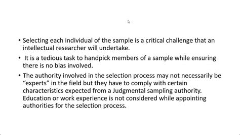 Judgmental Sampling Youtube